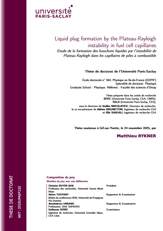 Étude de la formation des bouchons liquides par l’instabilité de ...